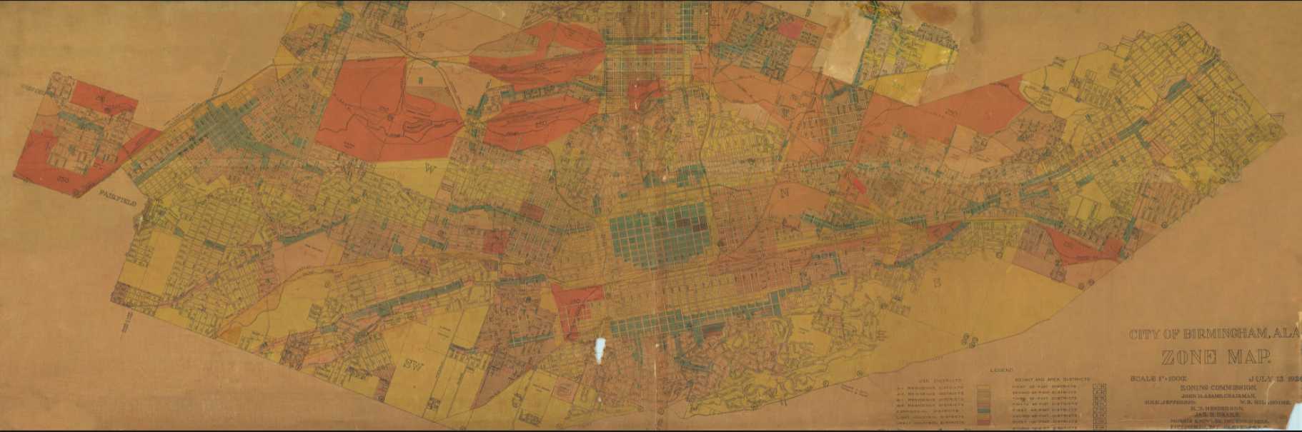Map of Birmingham’s 1926 Racial Zoning – Chasing Churches