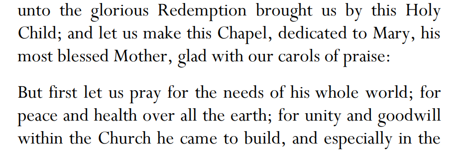 Bidding Prayer for 2020 Festival of Nine Lessons & Carols Reflects ...